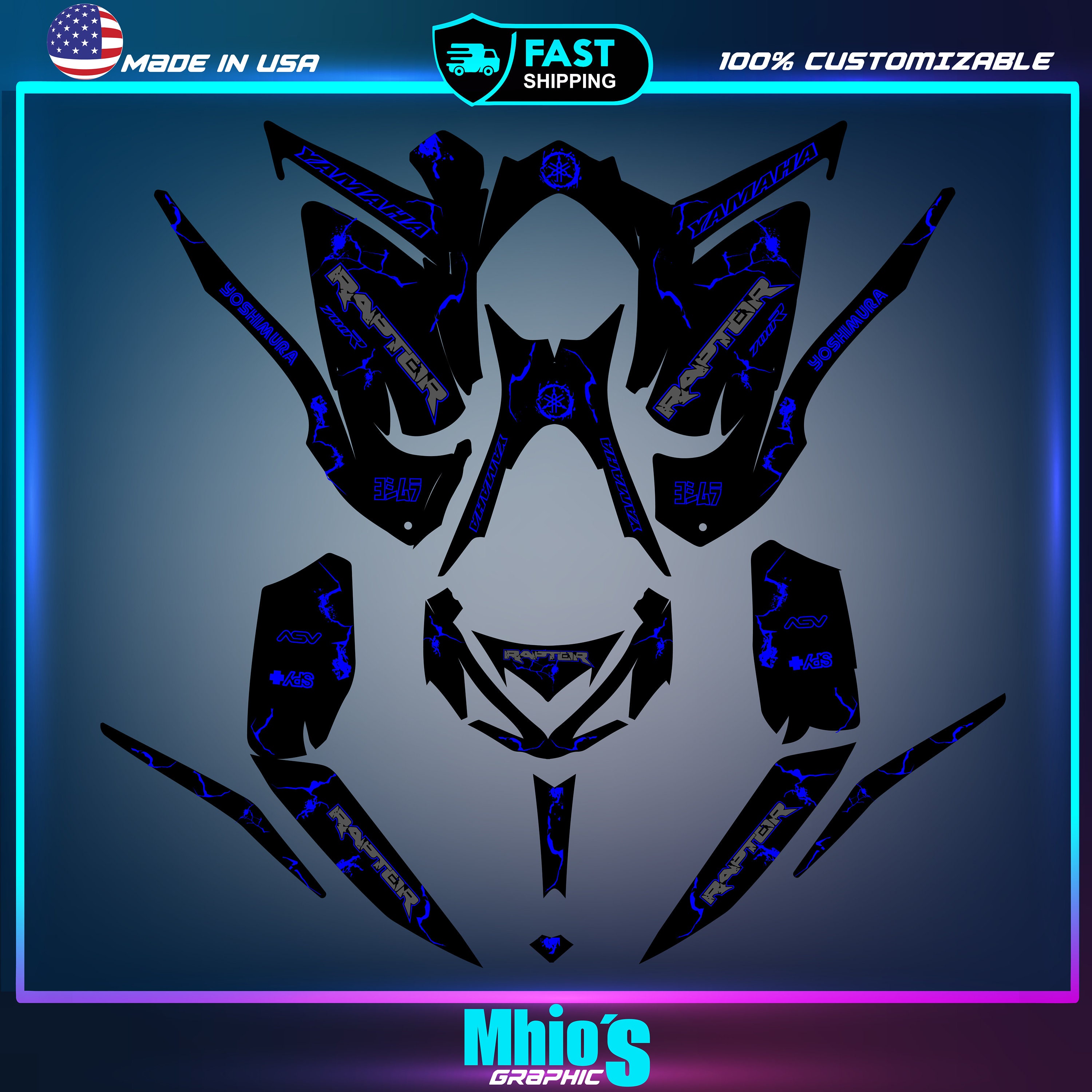 Yamaha Raptor 700R Quad ATV Graphic Kit 2013-2023 YAMAHA RAPTOR 700 ...