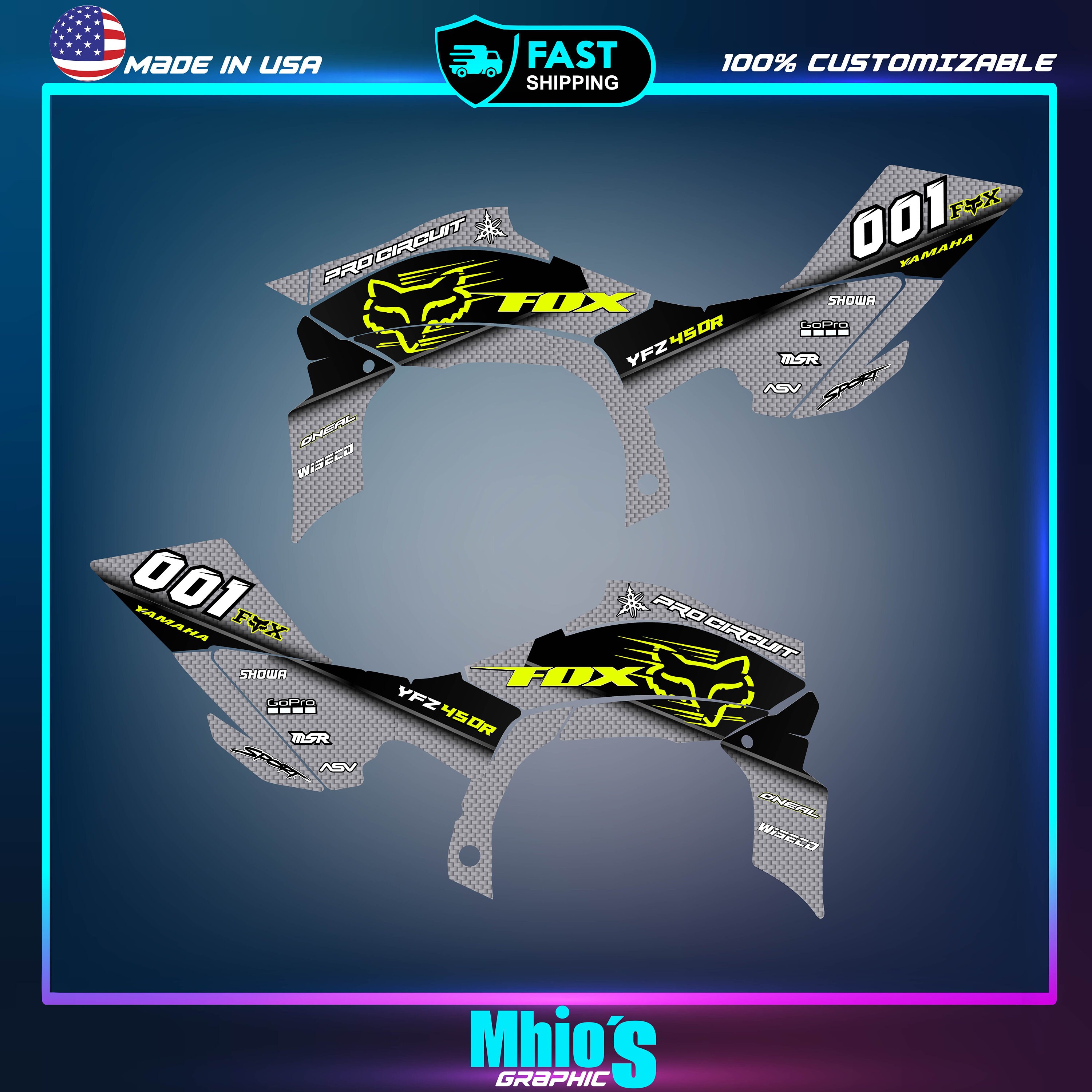 Yamaha YFZ 450 Graphics Kit 2009-2013 Stickers Decals Kit 2010 2011 ...