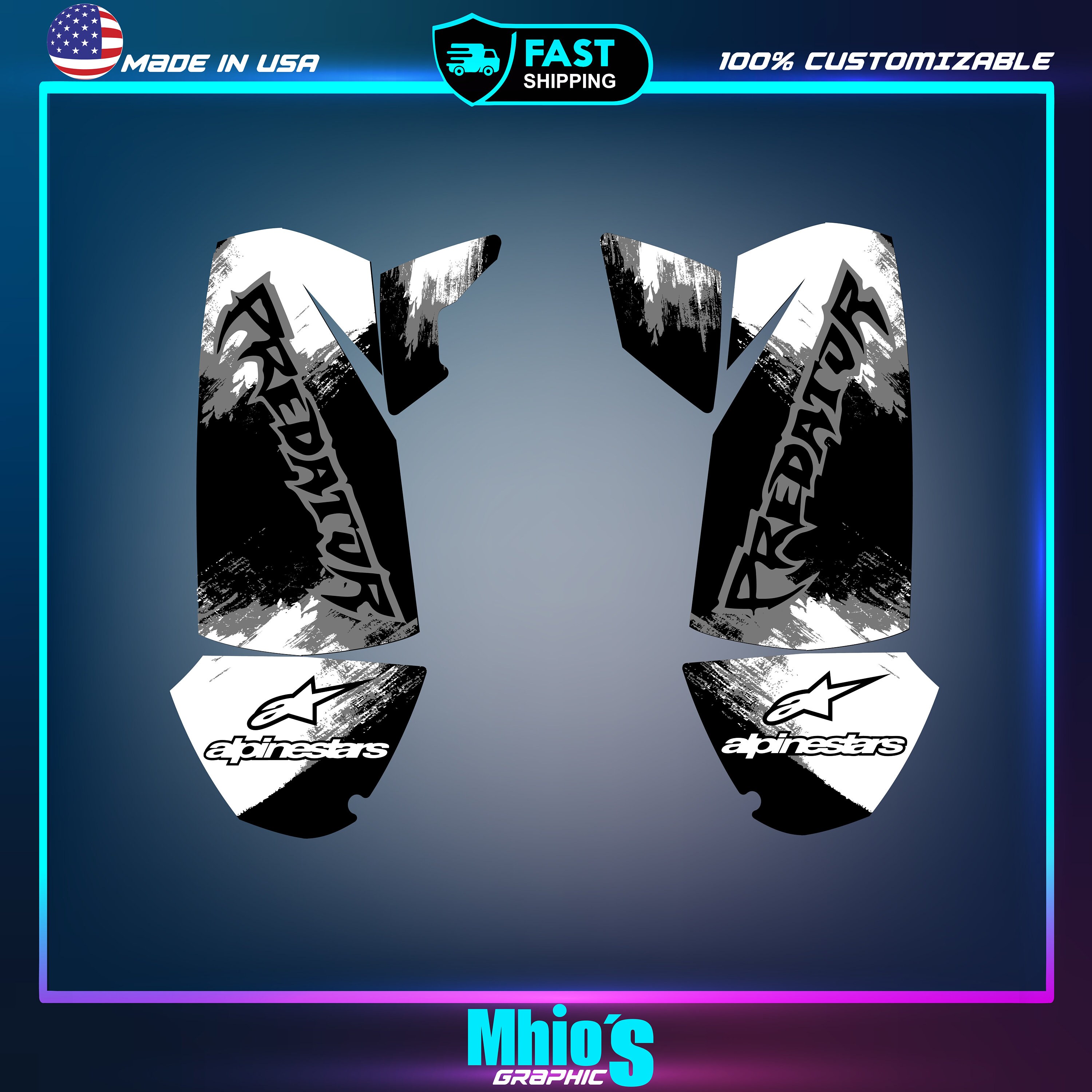 Polaris Predator 500 Graphics Full Decals Stickers Kit Atv| Polaris ...