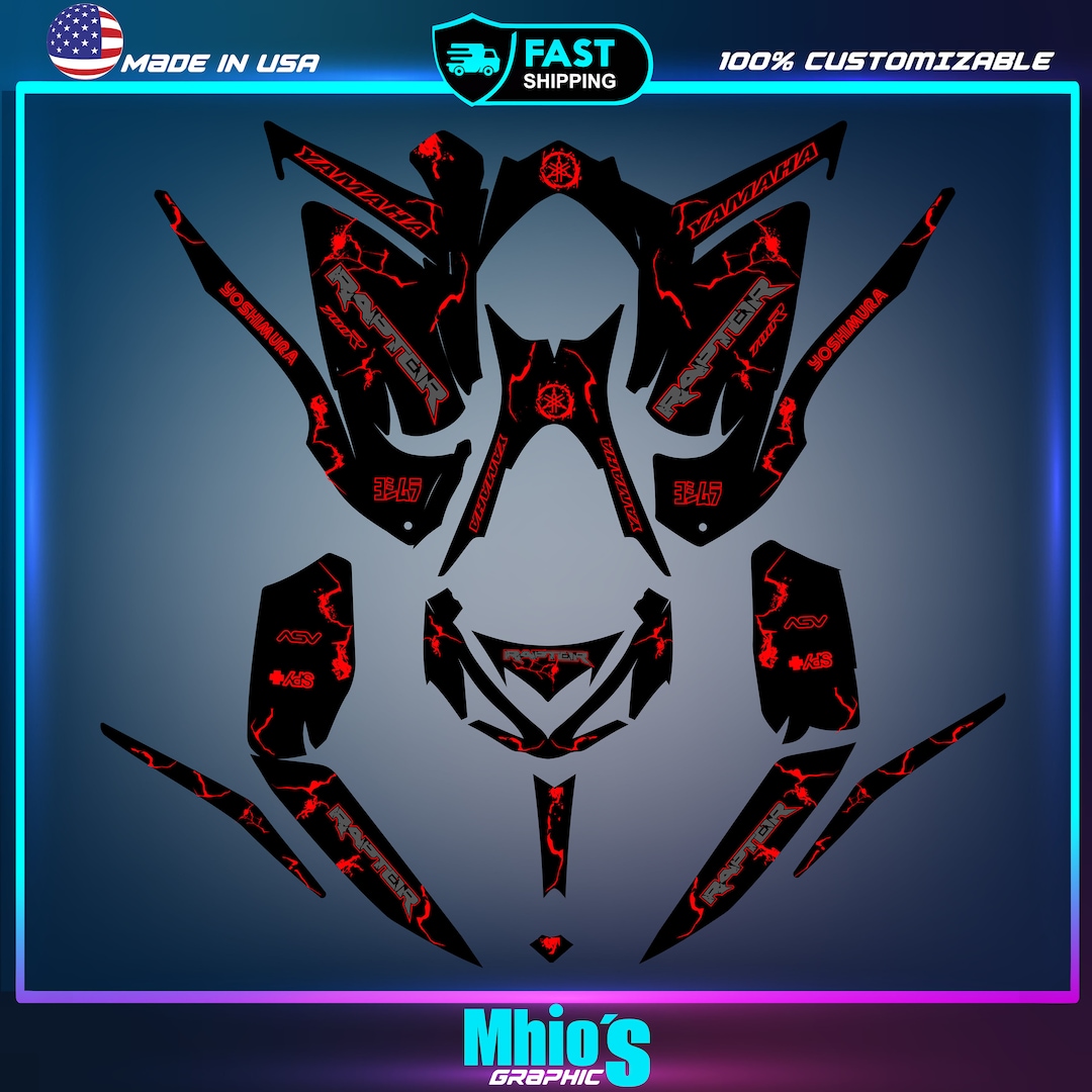 Yamaha Raptor 700R Quad ATV Graphic Kit 2013-2023 YAMAHA RAPTOR 700 ...