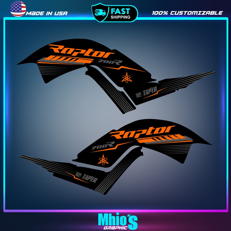 Yamaha Raptor 700 700R Graphics Kit 2013 2014 2017 to 2025 Decals ...