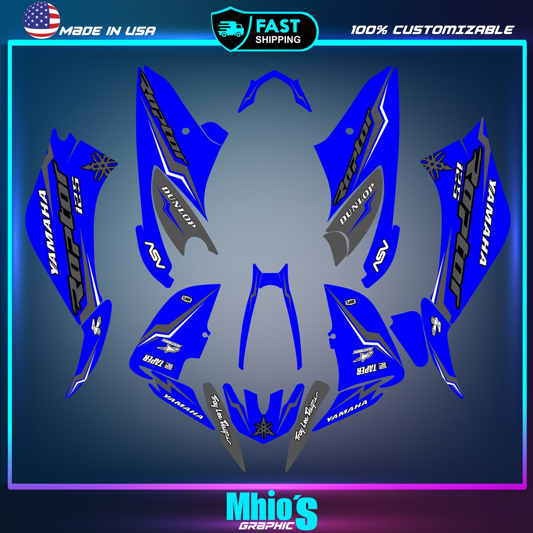 Graphic Kit ATV Graphics Decals Kit for Yamaha Raptor 125 All Years - Etsy