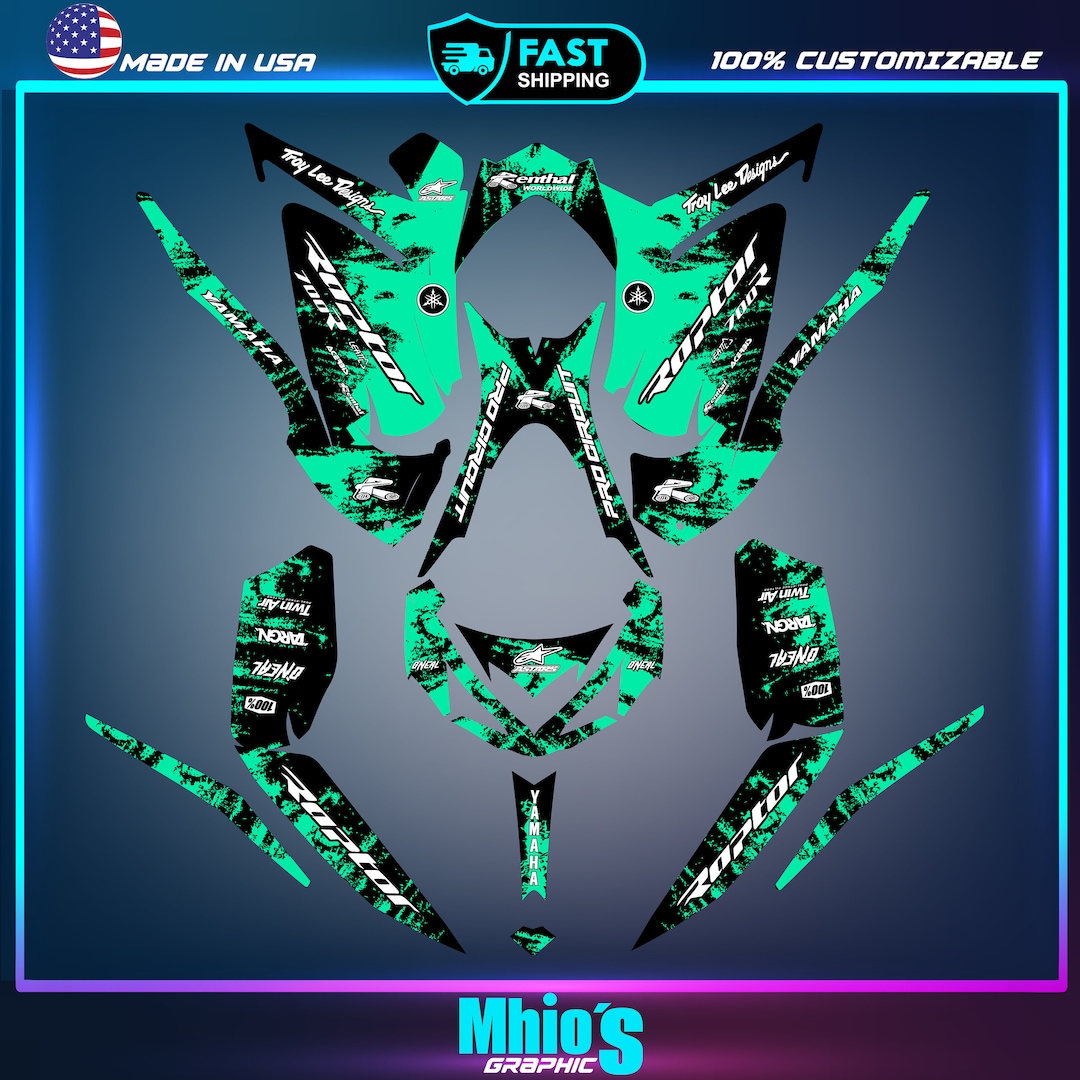 Yamaha Raptor 700 700R Graphics Kit 2013 2017 2022 to 2025 Decals ...