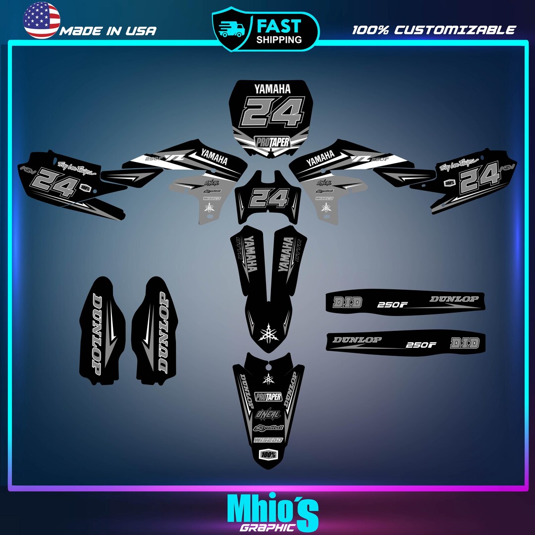 Graphics Decals Stickers Kit Yamaha YZ250F 2019-2023 YZ450F 2018-2022 ...