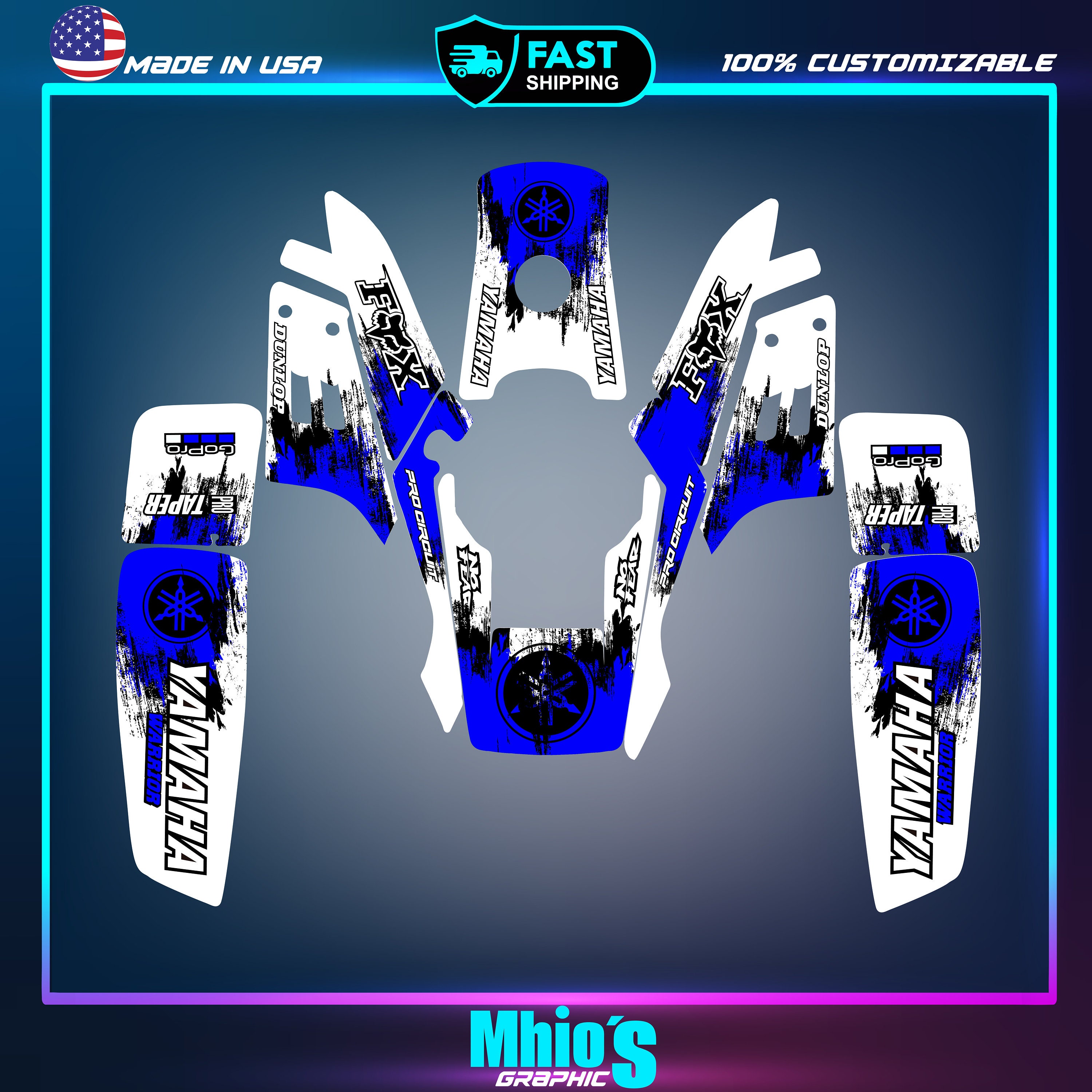 Yamaha Warrior 350 Full Graphics Kit | Yamaha Warrior 350 Decals ...