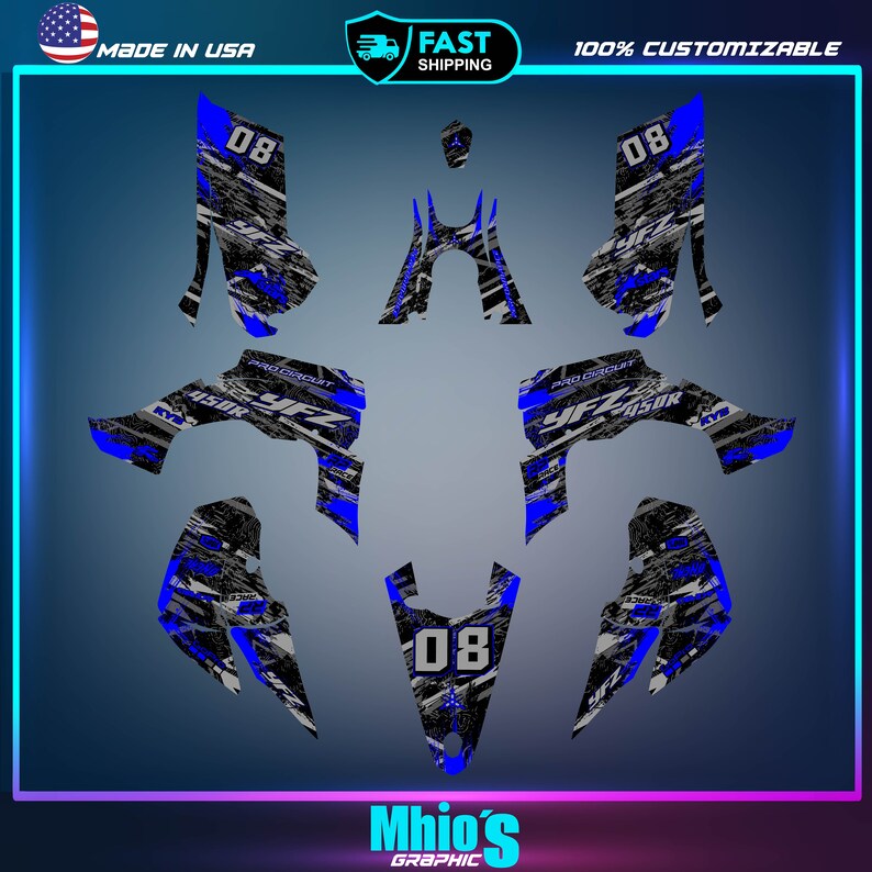 Graphics Kit for YAMAHA YFZ450 YFZ450R (2014-2024) YFZ 450| Dirt Bike ...