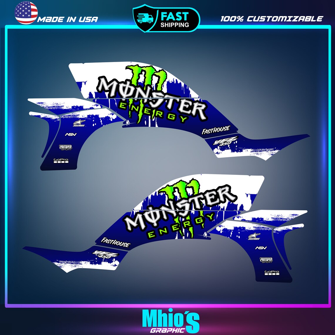 Yamaha YFZ450 ATV Quat Graphics Kit ATV Quat 2003-2008 Decals Graphics ...