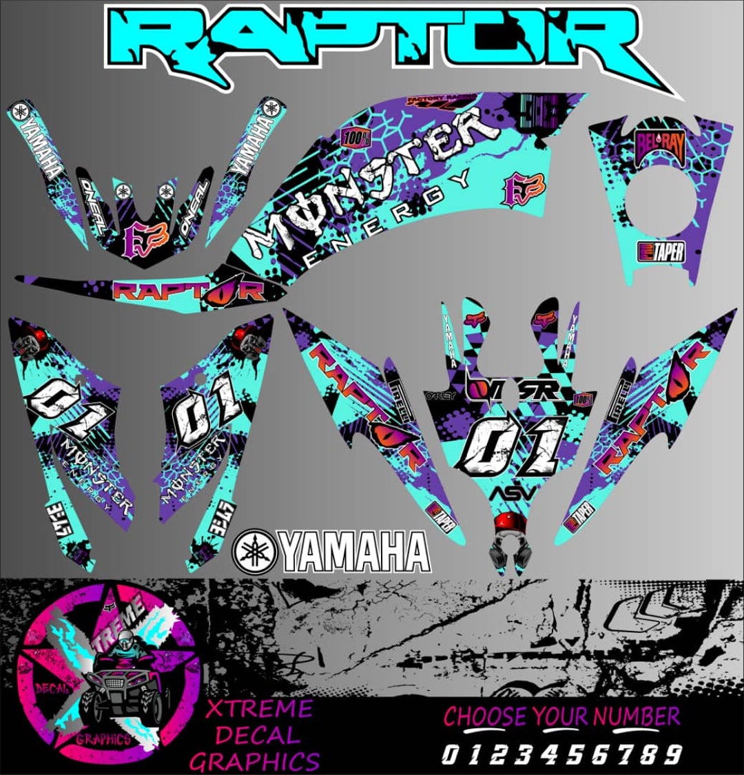 Yamaha Raptor 250 R 125 Graphics Stickers Decals Kit Atv 250r - Etsy