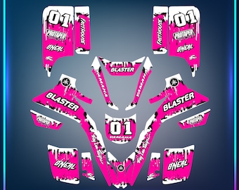 Yamaha Blaster YFS 200 Yfs200 Decals Graphics Stickers Full Kit ATV ...