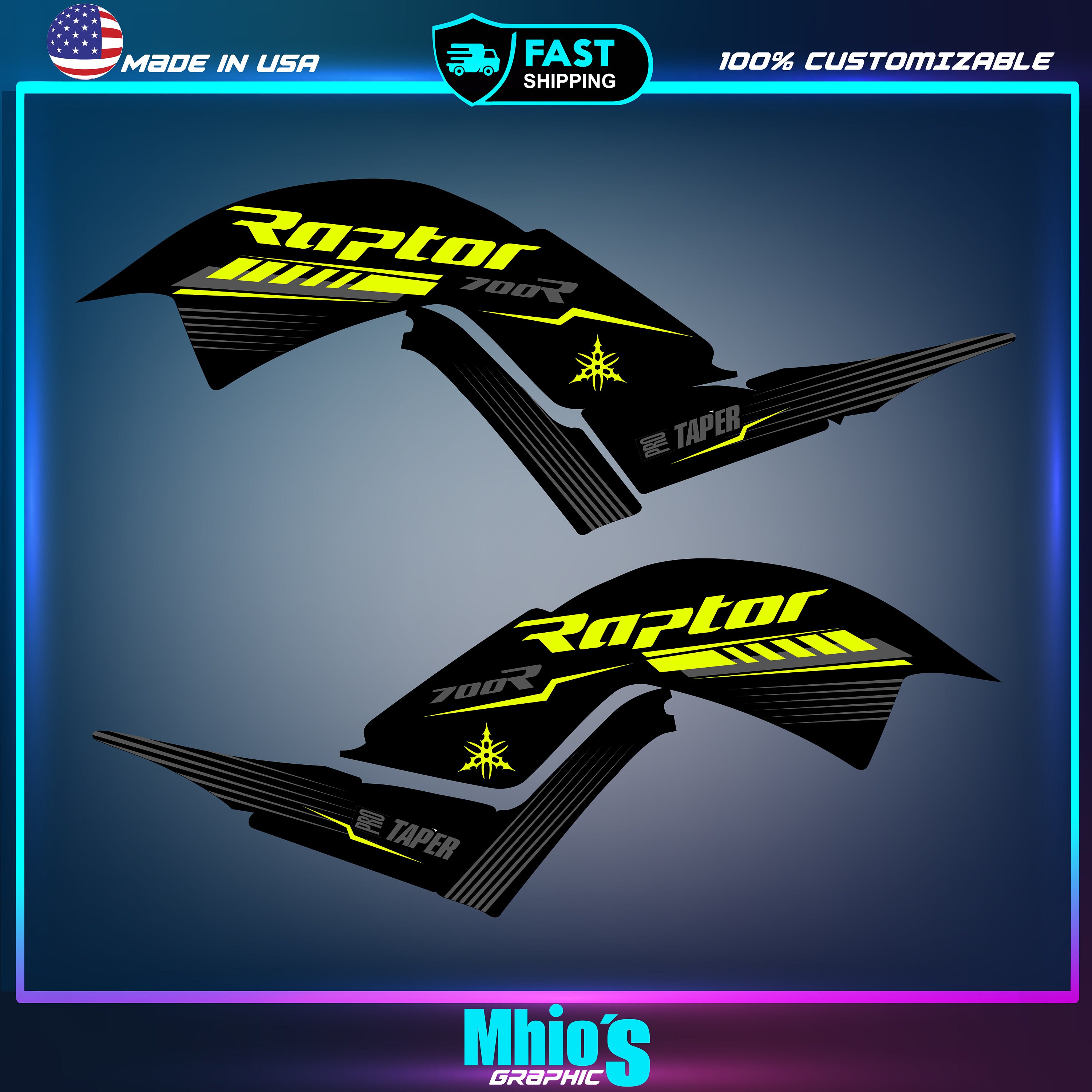 Yamaha Raptor 700 700R Graphics Kit 2013 2014 2017 to 2025 Decals ...