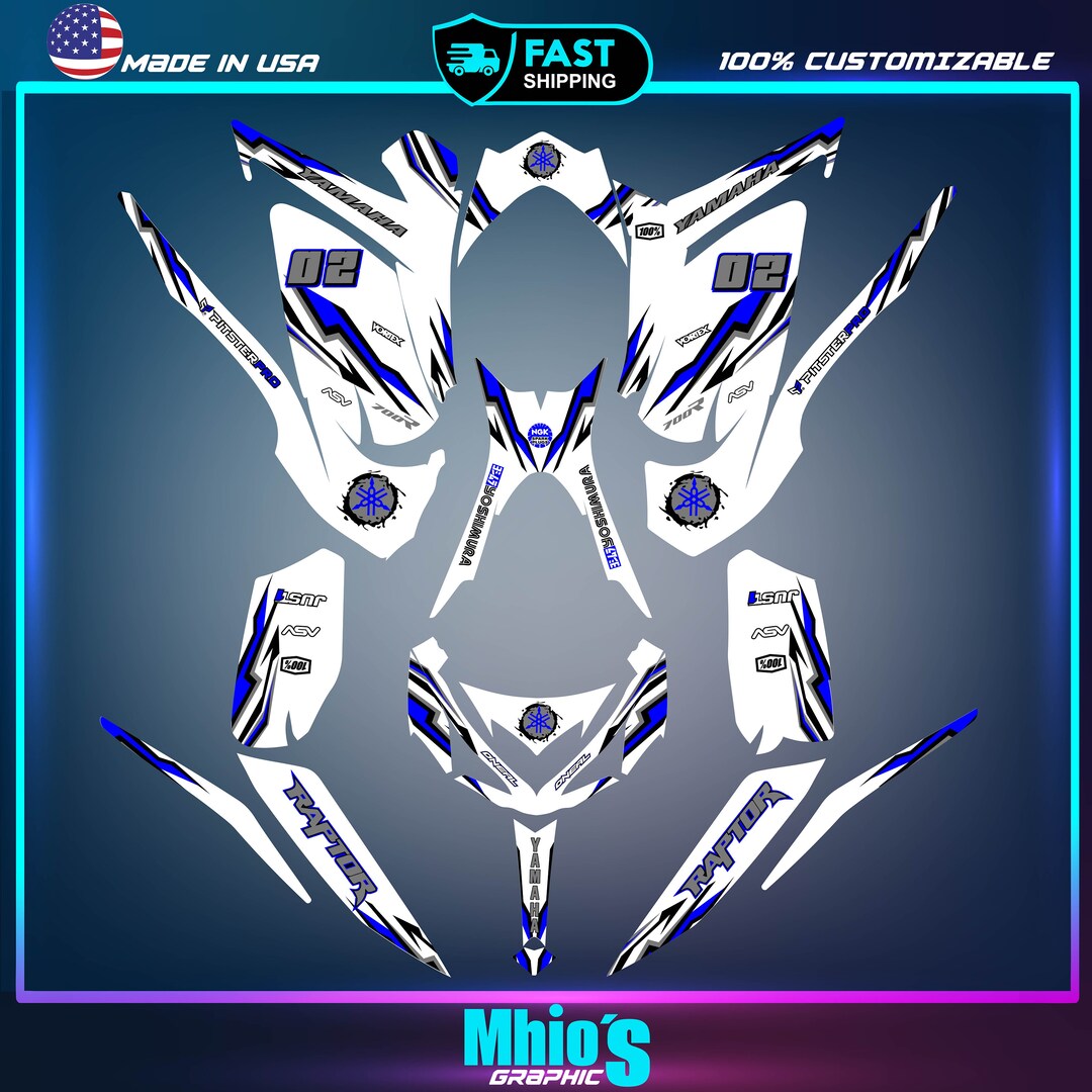 Yamaha Raptor 700R Quad ATV Graphic Kit 2013-2023 YAMAHA RAPTOR 700 ...