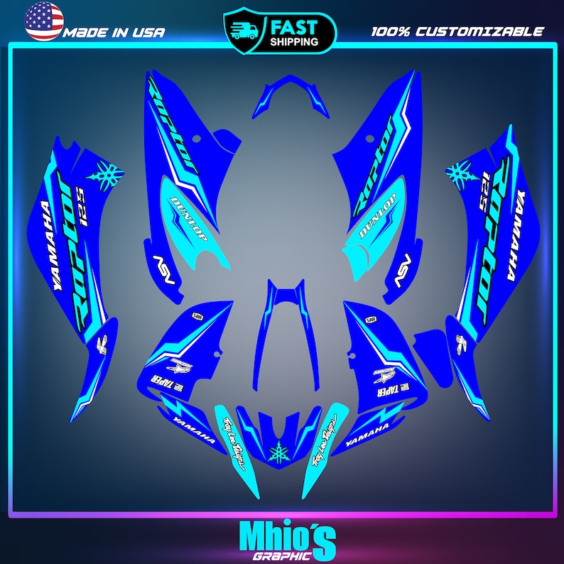 Graphic Kit ATV Graphics Decals Kit for Yamaha Raptor 125 All Years - Etsy