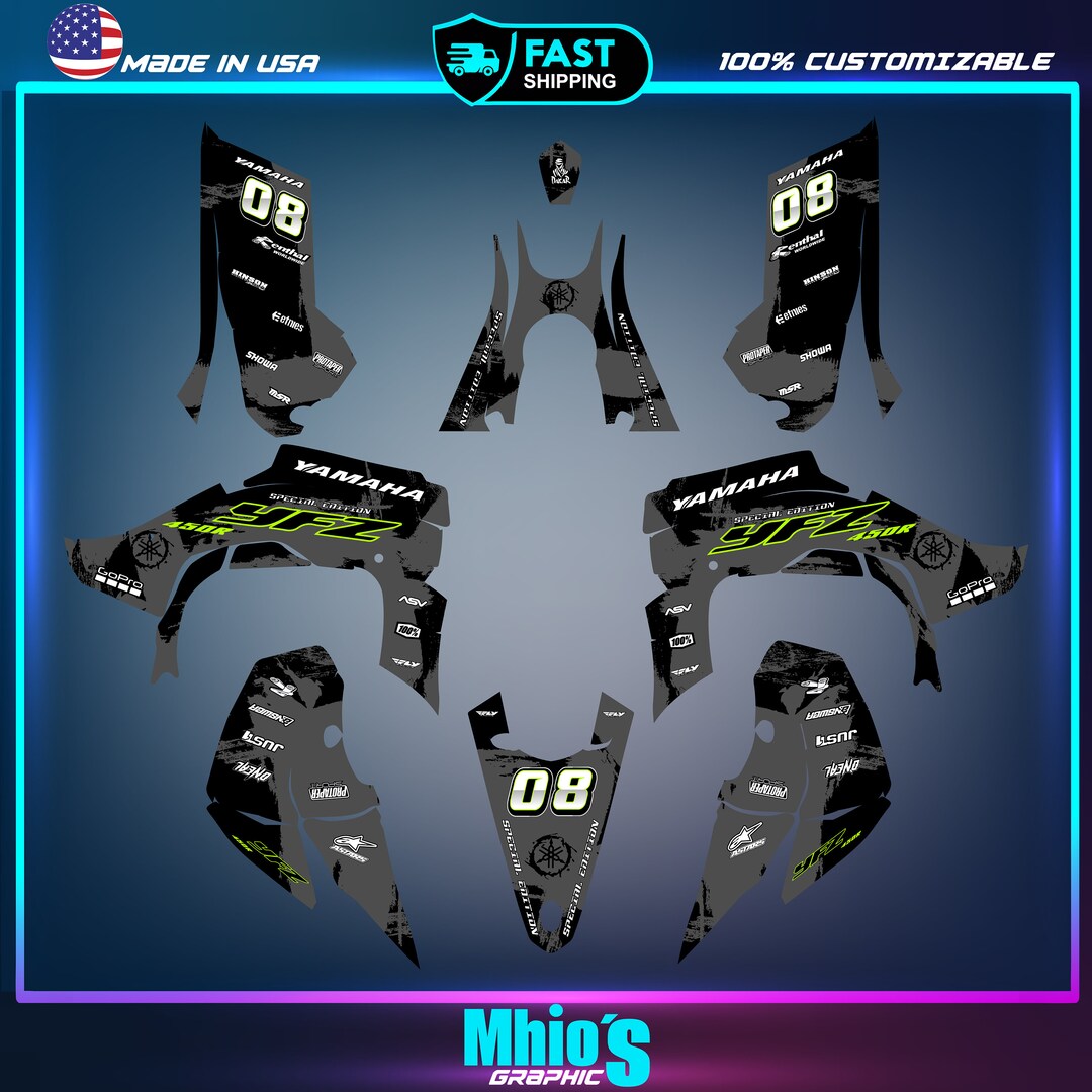 Graphics Kit for YAMAHA YFZ450 YFZ450R (2014-2024) YFZ 450| Dirt Bike ...