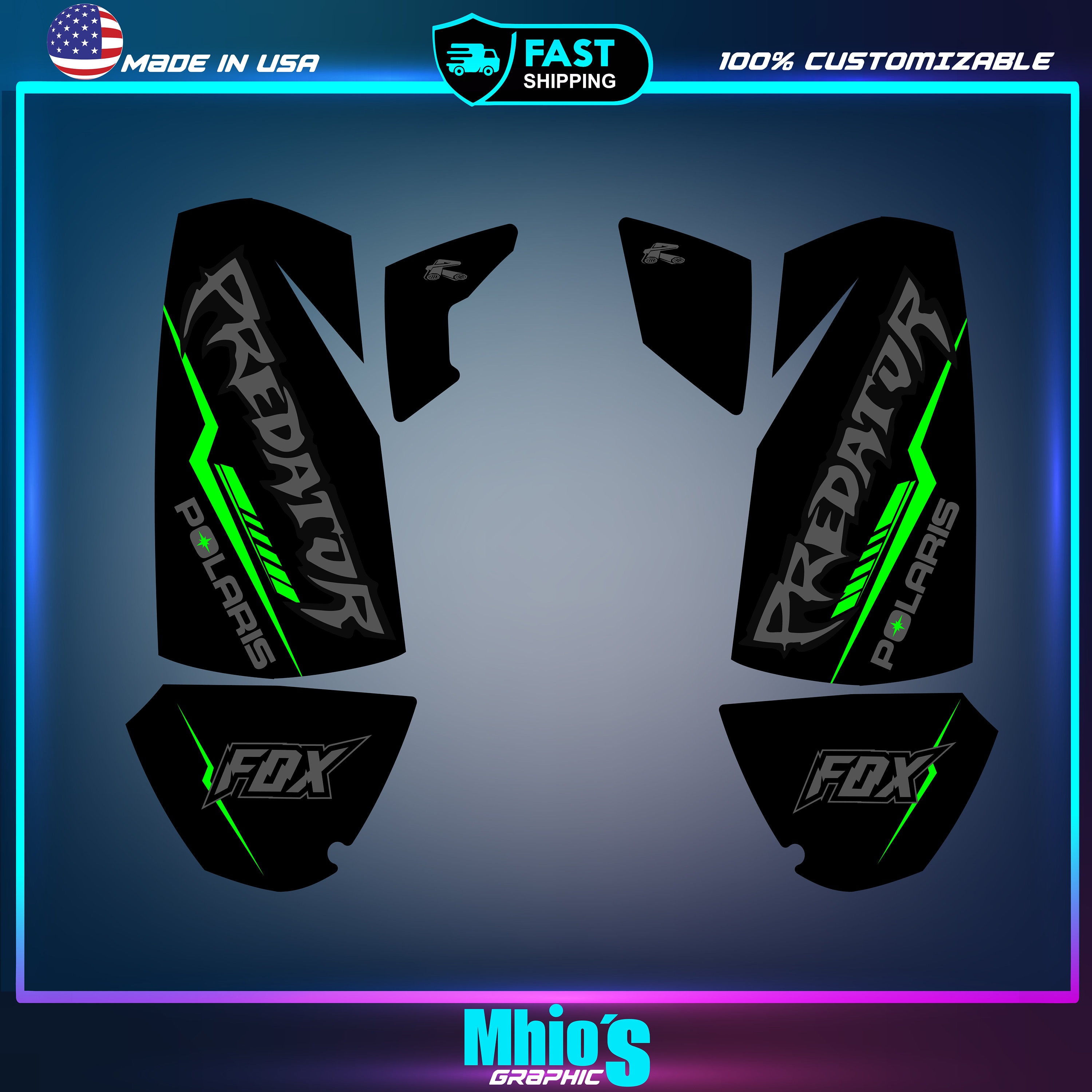 Polaris Predator 500 Graphics Full Decals Stickers Kit Atv| Polaris ...