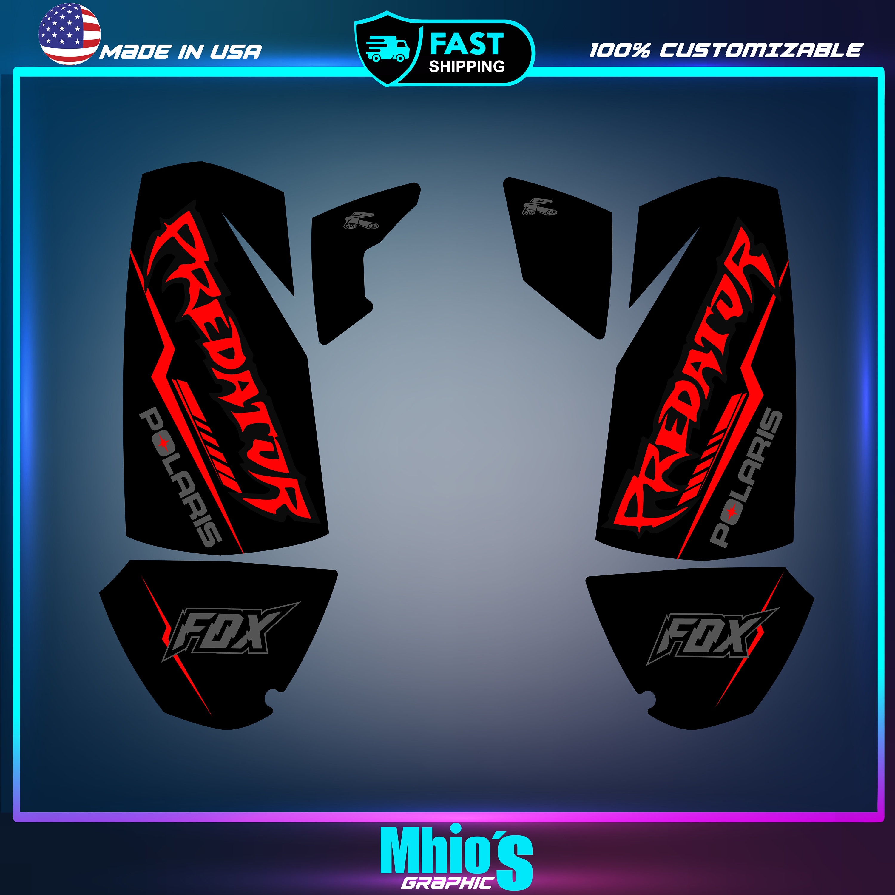 Polaris Predator 500 Graphics Decals Stickers Full Kit Atv Wrap Quad ...