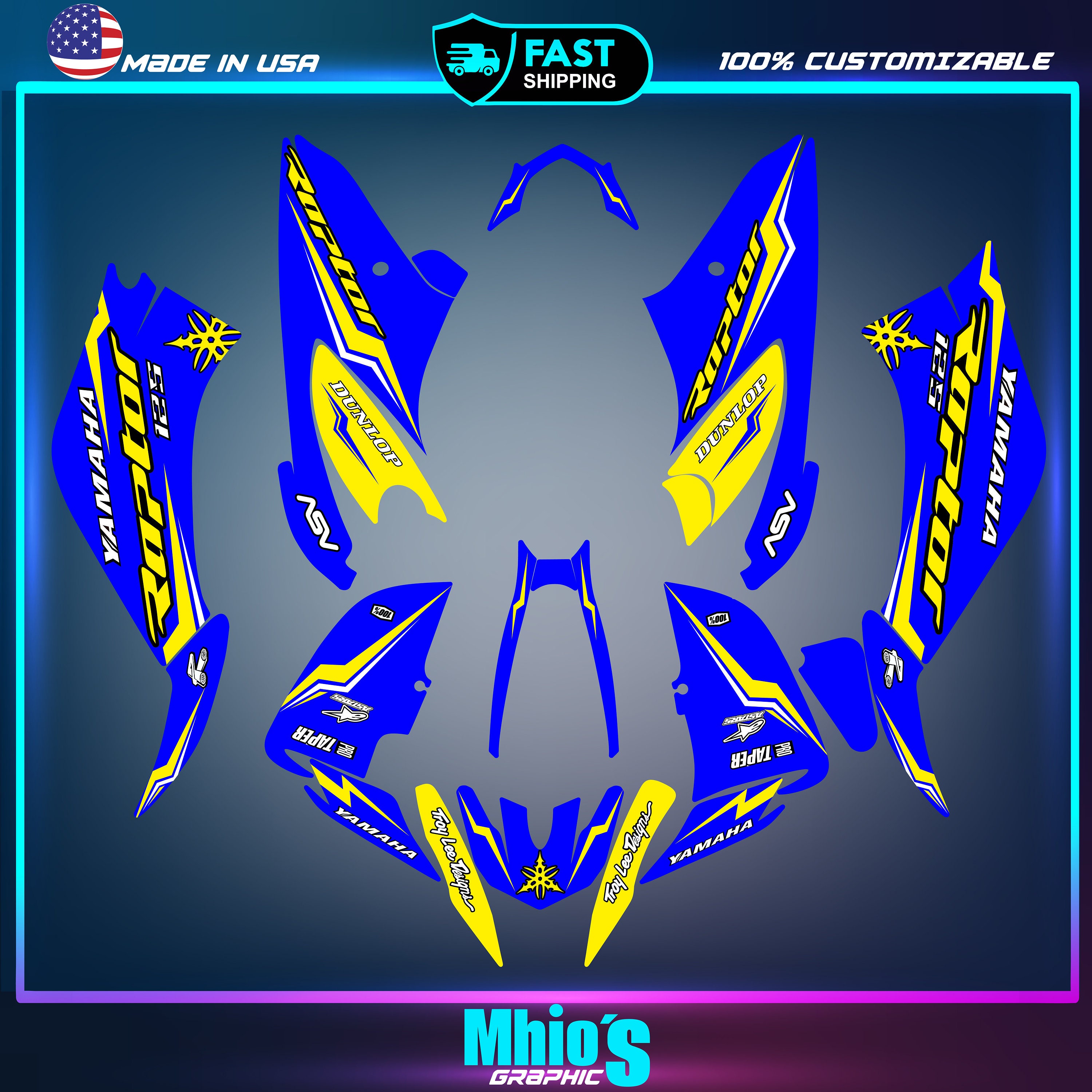 Yamaha Raptor 125 Graphic Kit ATV Graphics Decals Kit All Years - Etsy