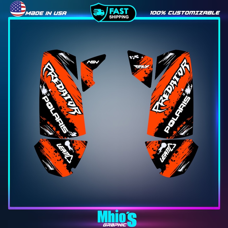 Polaris Predator 500 Graphics Full Decals Stickers Kit Atv| Polaris ...