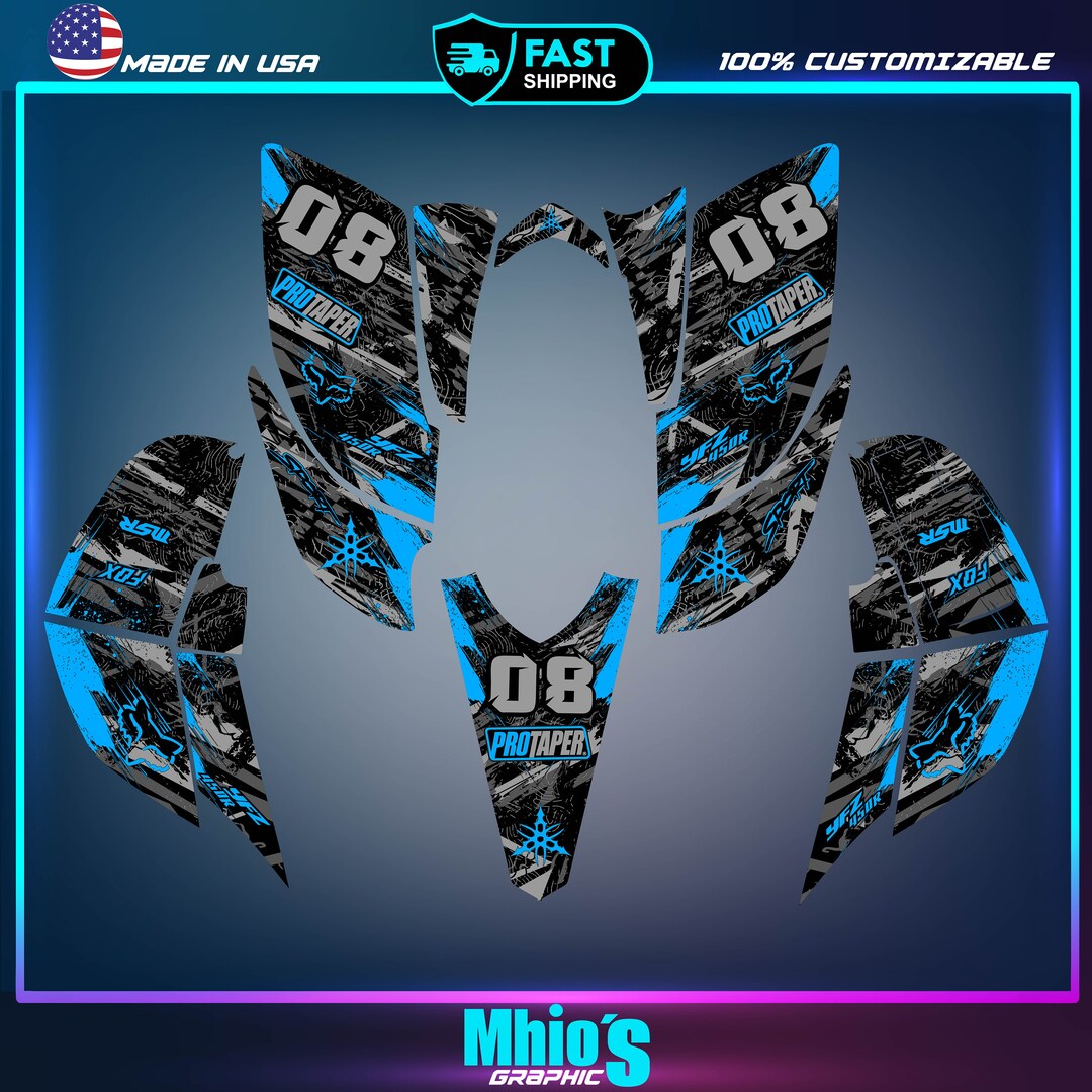 Yamaha YFZ 450 Graphics Kit 2003 2004 2005 2006 2007 2008 Stickers ...