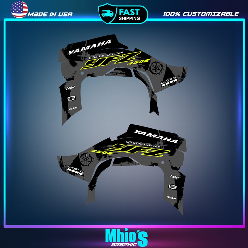 Graphics Kit for YAMAHA YFZ450 YFZ450R (2014-2024) YFZ 450| Dirt Bike ...