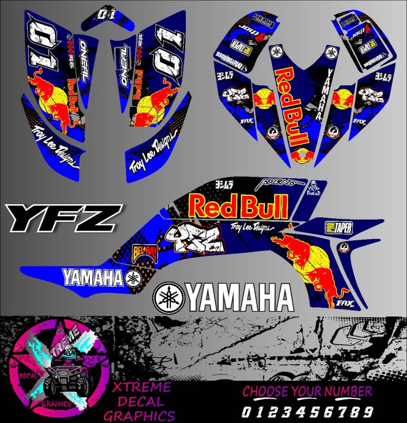 Yamaha YFZ450 ATV Quat Graphics Kit ATV Quat 2003-2008 Decals - Etsy