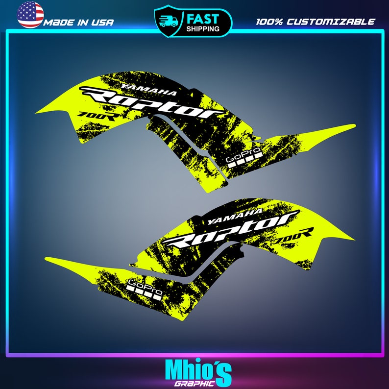 Yamaha Raptor 700 700R Graphics Kit 2013 2017 2022 to 2025 Decals ...