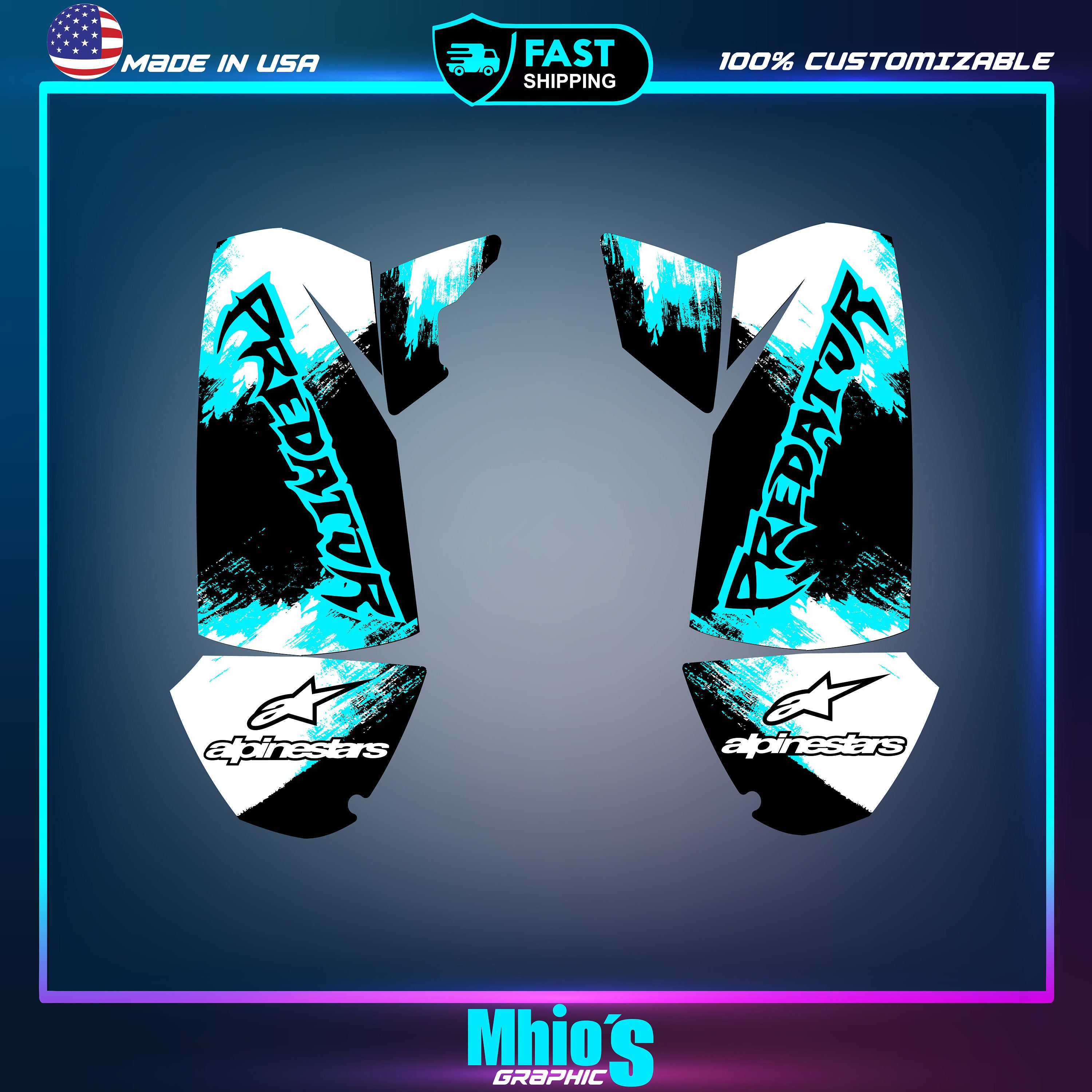 Polaris Predator 500 Graphics Full Decals Stickers Kit Atv| Polaris ...