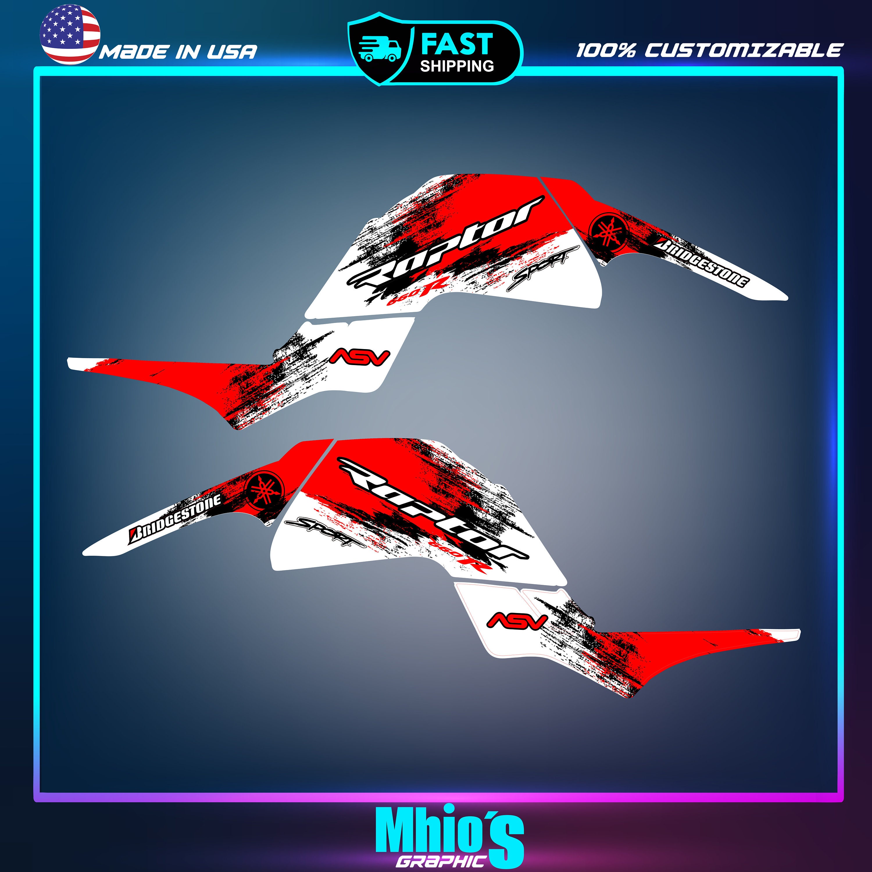 Yamaha Raptor 660 660R Full Graphics Decals Stickers Kit |vinyl Decals ...