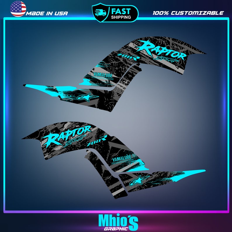 Yamaha Raptor 700 700R Graphics Kit 2013 2014 2017 to 2024 Decals ...