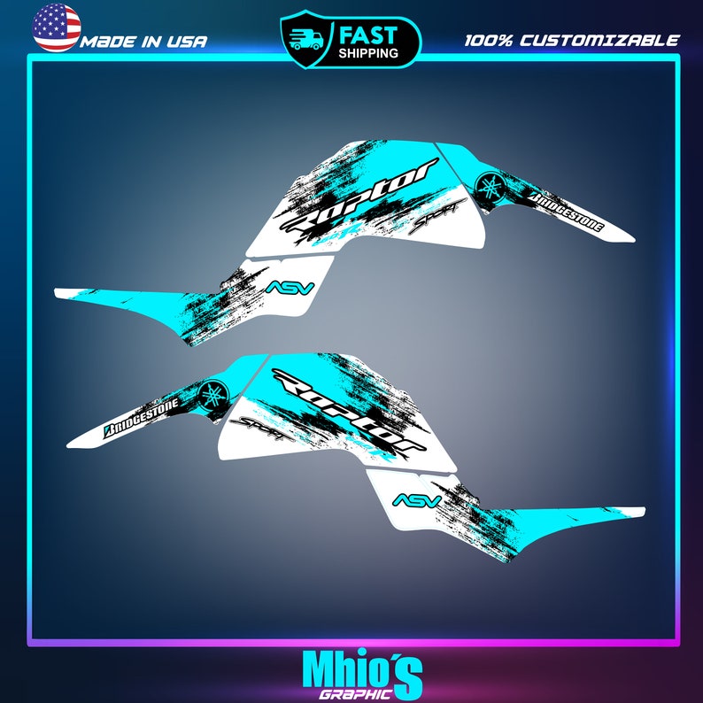 Yamaha Raptor 660 Kit Graphics Decals Stickers Atv Wrap Quad All Year ...