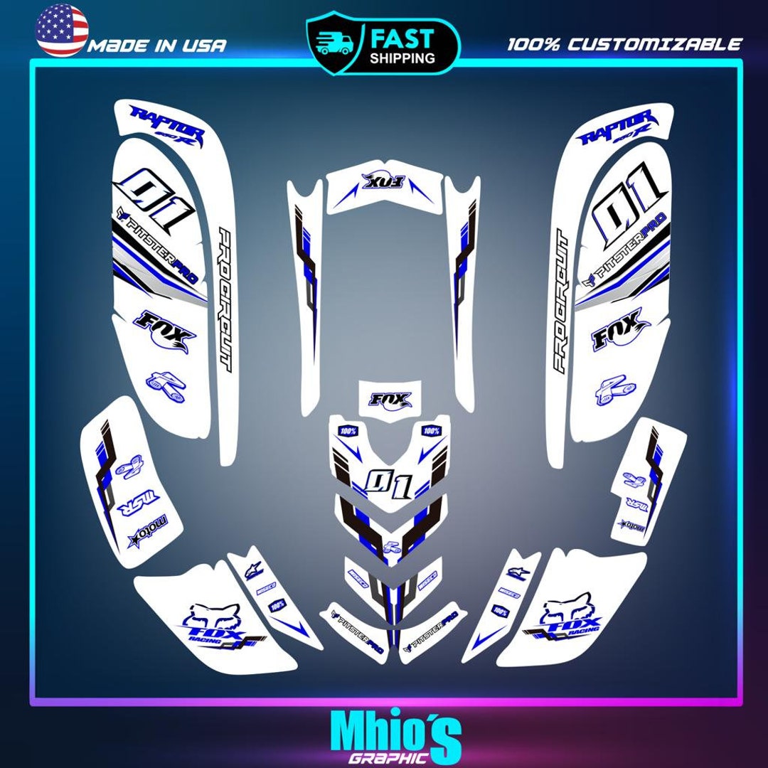 Yamaha Raptor 660 Kit Graphics Decals Stickers Atv Wrap Quad All Year ...