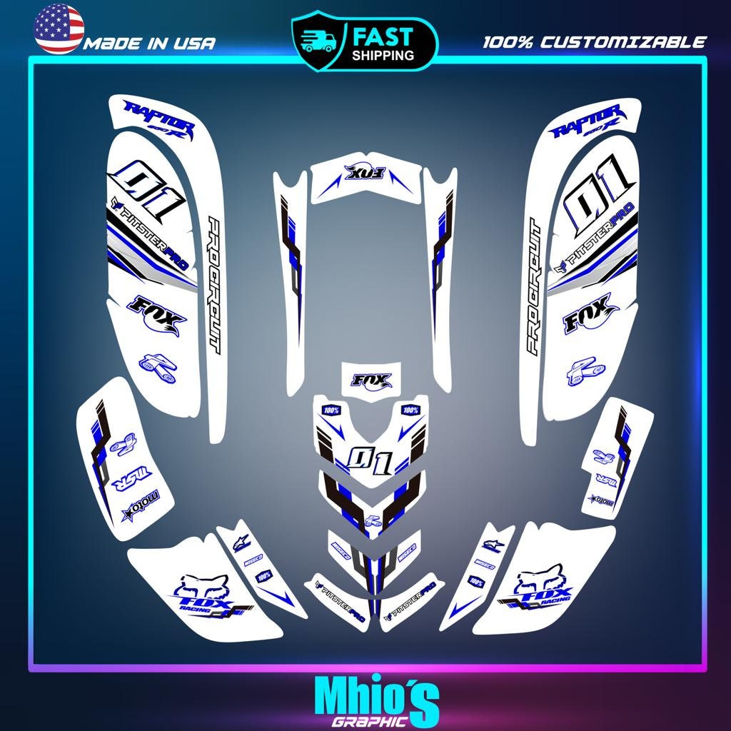 Yamaha Raptor 660 Kit Graphics Decals Stickers Atv Wrap Quad All Year ...