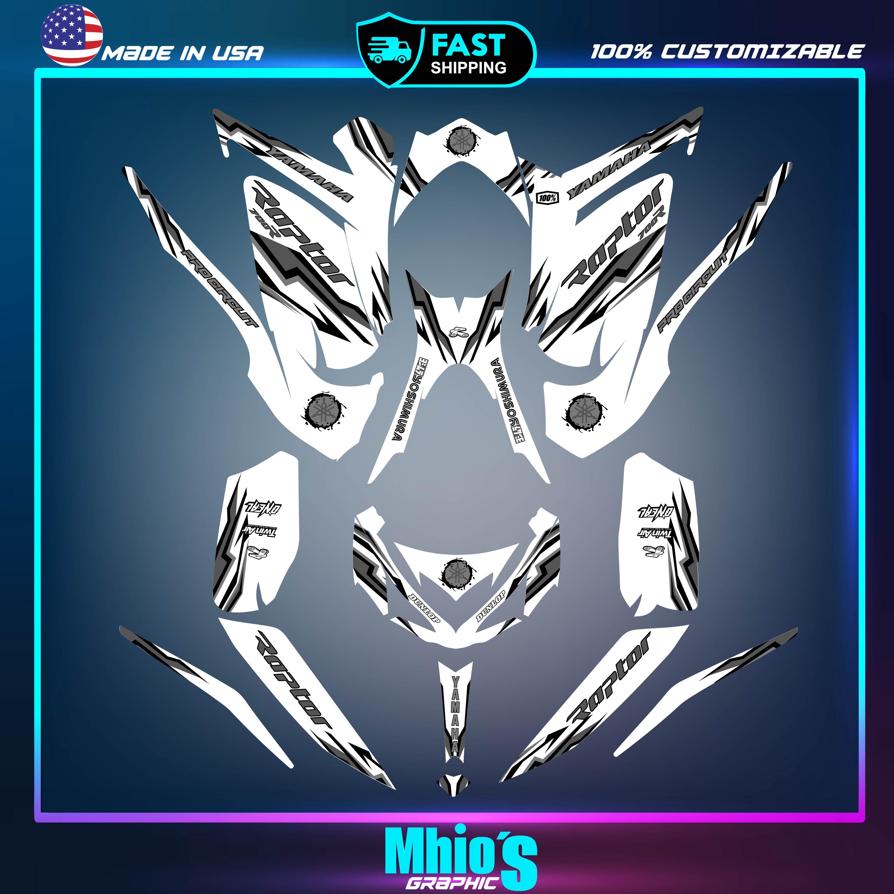 Yamaha Raptor 700 700R Graphics Kit 2013 2014 2017 to 2025 Decals ...