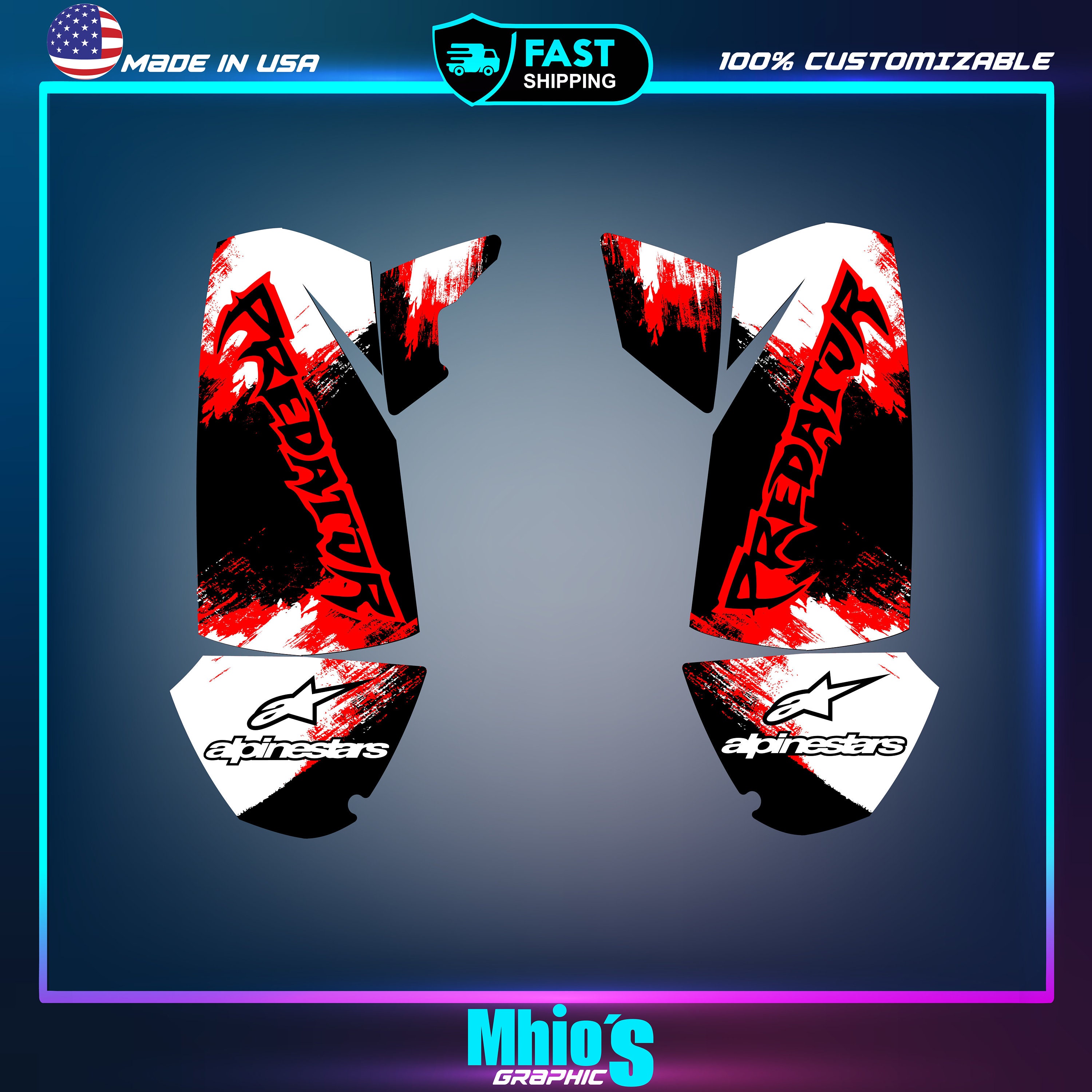 Polaris Predator 500 Graphics Full Decals Stickers Kit Atv| Polaris ...