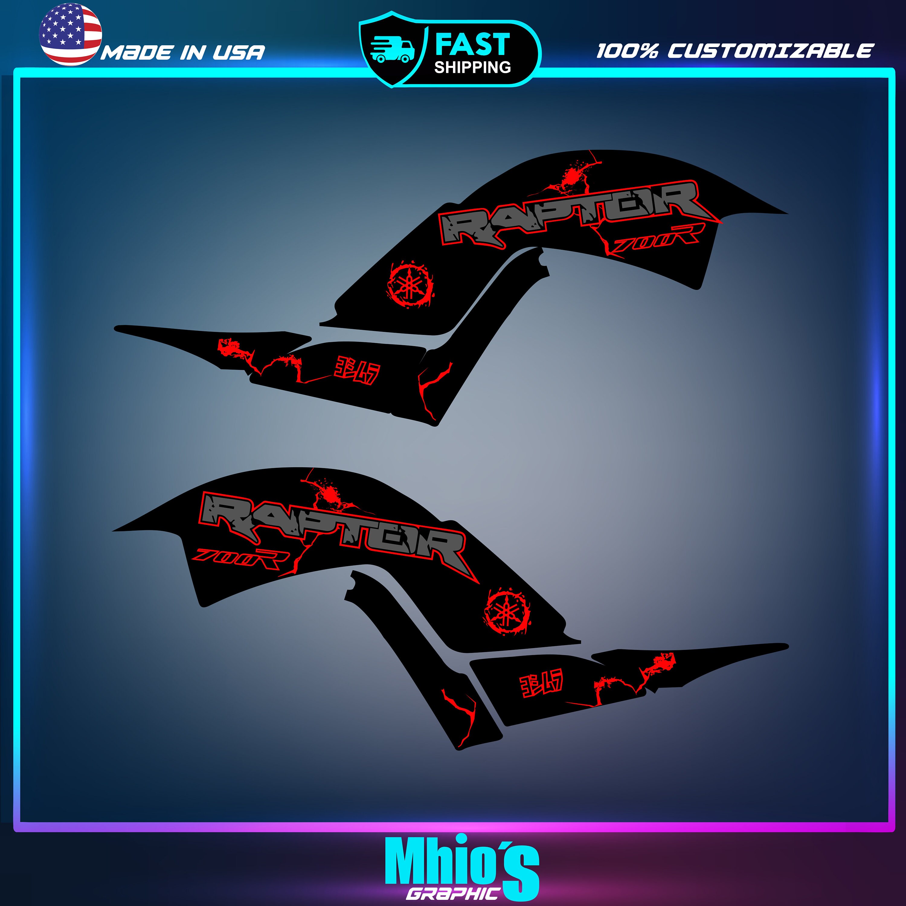 Yamaha Raptor 700R Quad ATV Graphic Kit 2013-2023 YAMAHA RAPTOR 700 ...