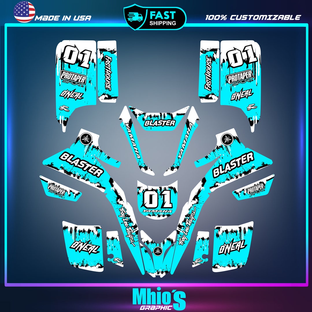 Yamaha Blaster YFS 200 Yfs200 Decals Graphics Stickers Full Kit ATV ...