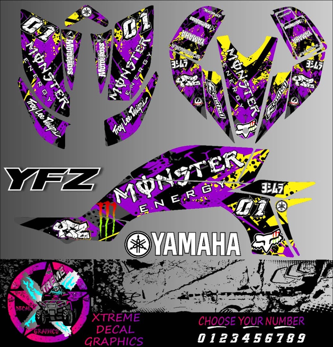 Yamaha YFZ450 ATV Quat Graphics Kit ATV Quat 2003-2008 Decals - Etsy