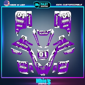 Yamaha Blaster YFS 200 Yfs200 Decals Graphics Stickers Full Kit ATV ...