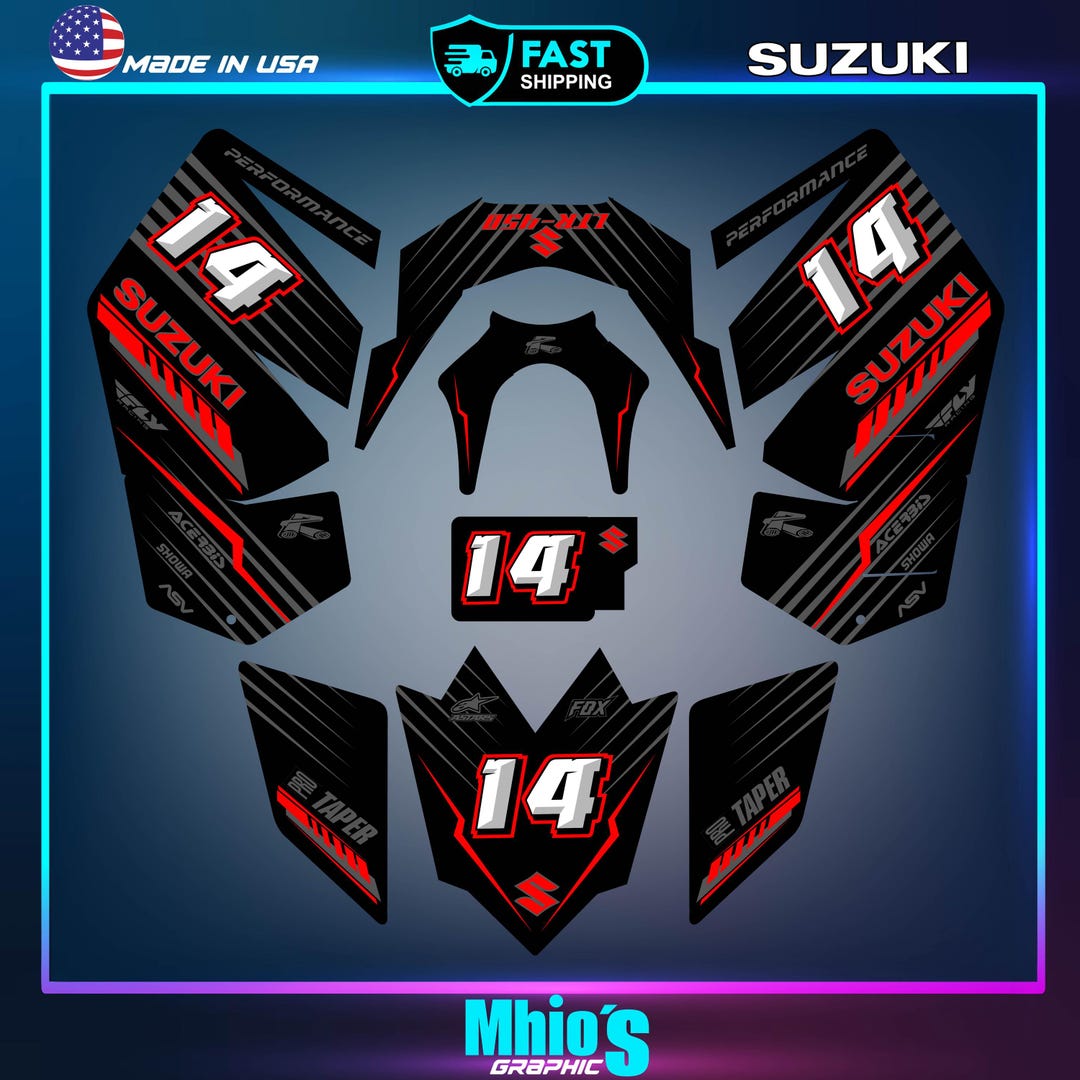 Suzuki LTR 450 ATV Stickers Decals Graphics Kit 2006-2014 Motocross ...