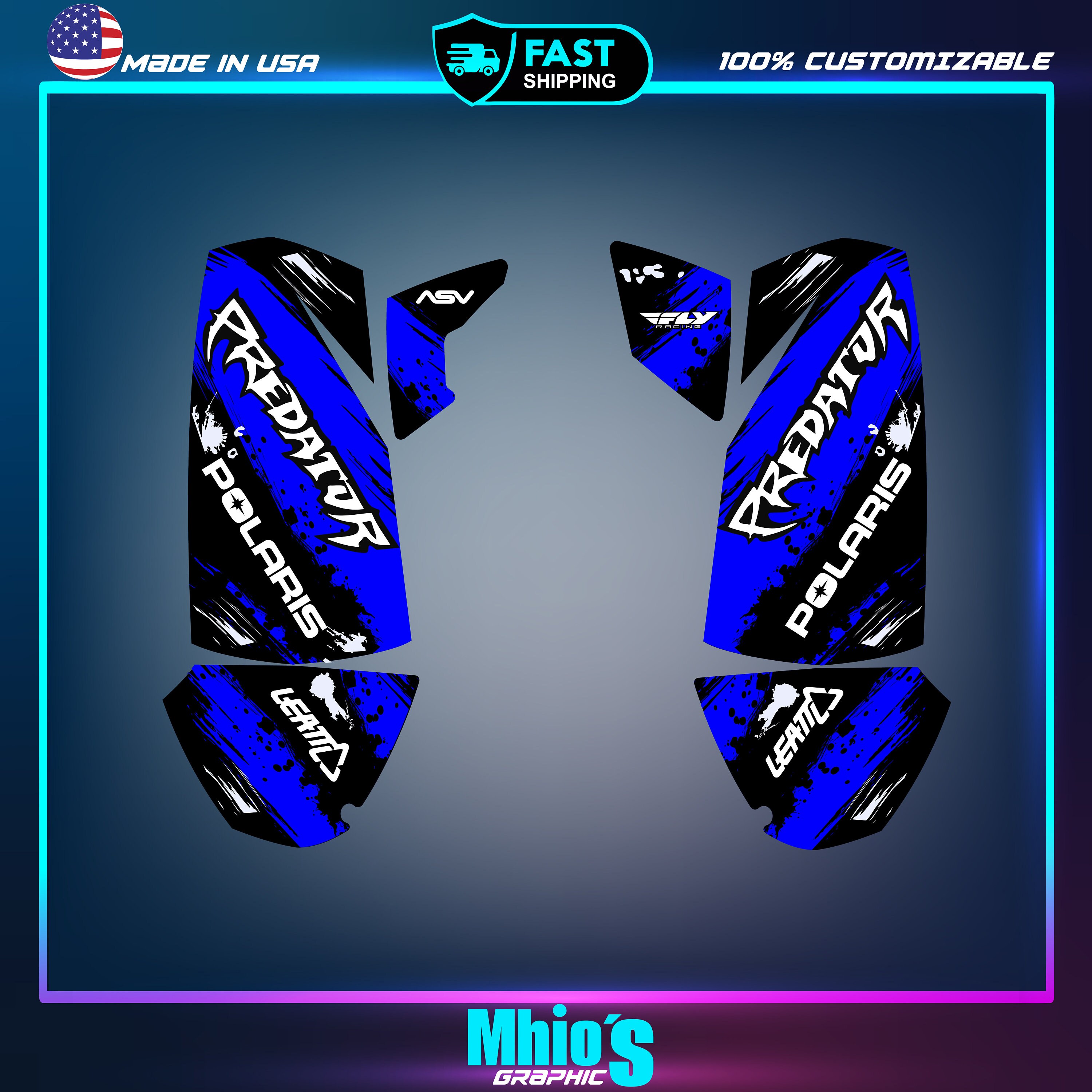 Polaris Predator 500 Graphics Full Decals Stickers Kit Atv| Polaris ...