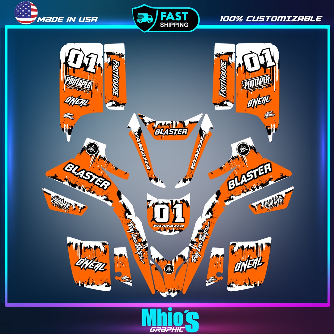 Yamaha Blaster YFS 200 Yfs200 Decals Graphics Stickers Full Kit ATV ...