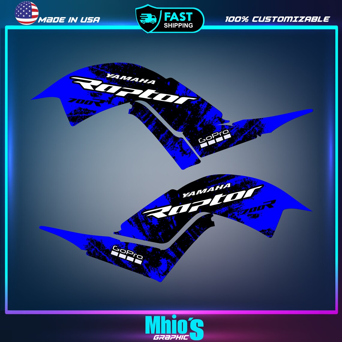 Yamaha Raptor 700 700R Graphics Kit 2013 2017 2022 to 2025 Decals ...