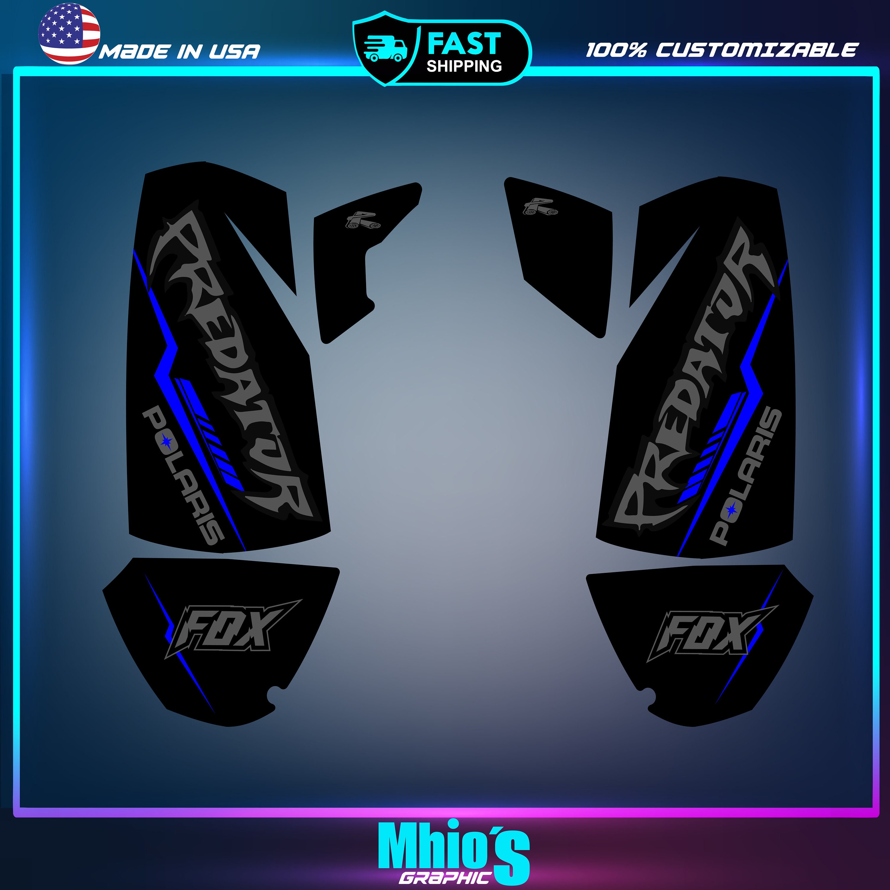 Polaris Predator 500 Graphics Full Decals Stickers Kit Atv| Polaris ...