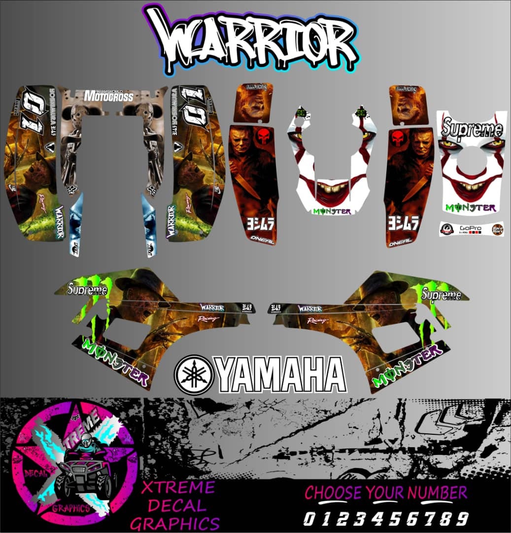 Yamaha Warrior 350 Decals Graphics Stickers Full Kit Atv - Etsy