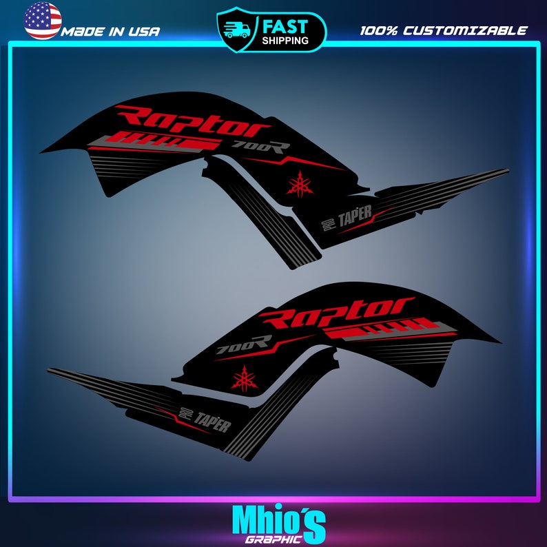 Yamaha Raptor 700 700R Graphics Kit 2013 2018 2022 to 2025 Decals ...