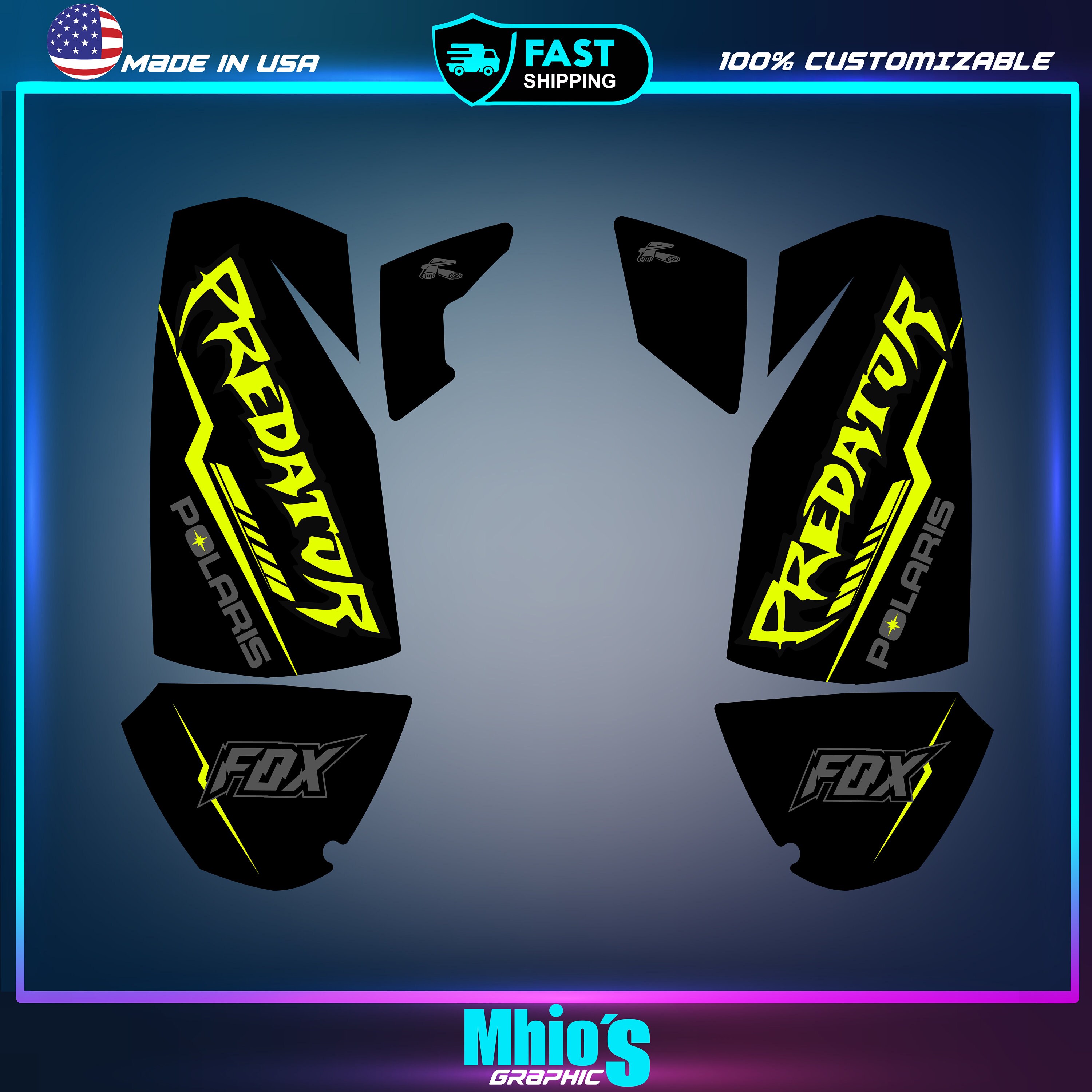 Polaris Predator 500 Graphics Decals Stickers Full Kit Atv Wrap Quad ...