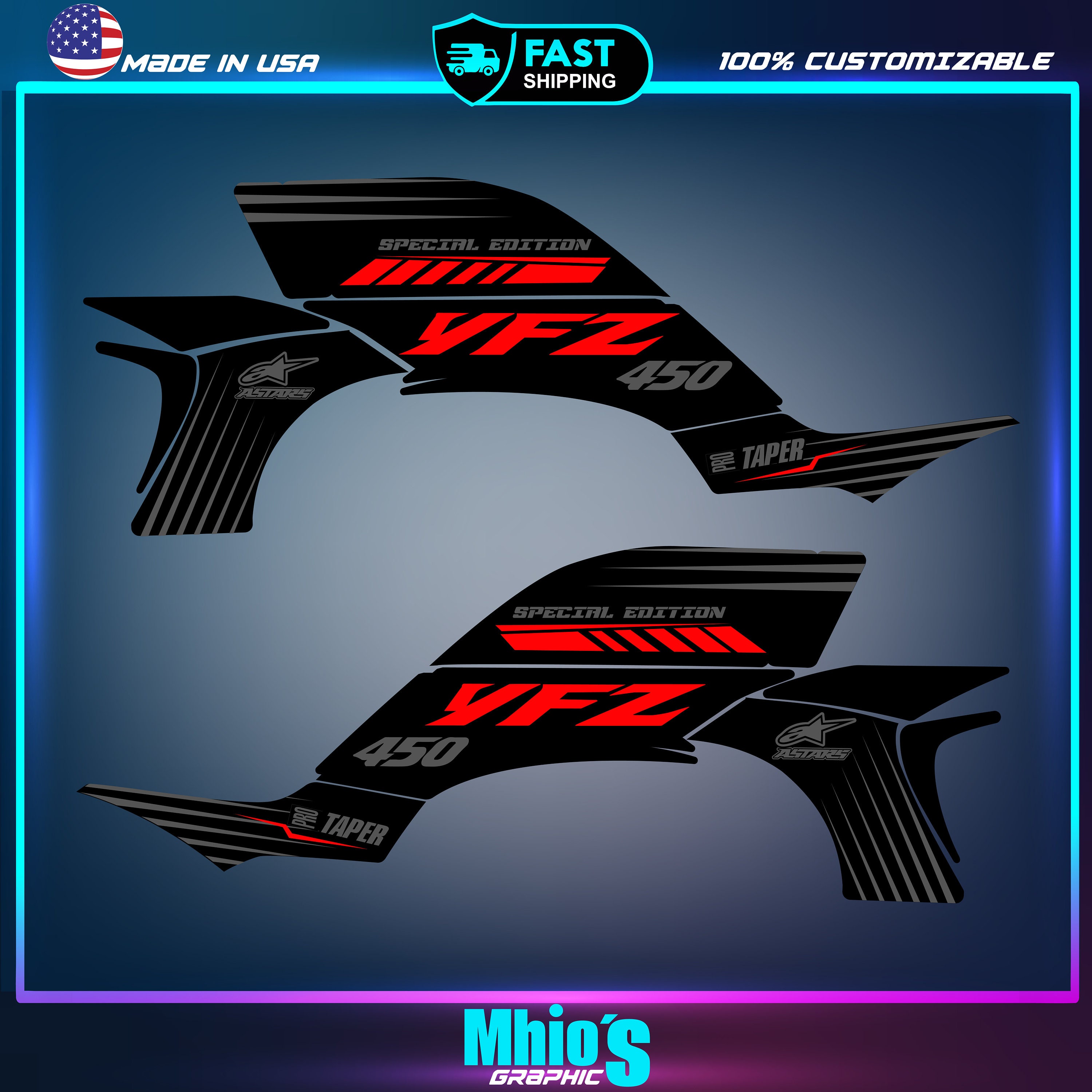 Yamaha YFZ 450 Graphics Kit 2003 2004 2005 2006 2007-2008 Stickers ...