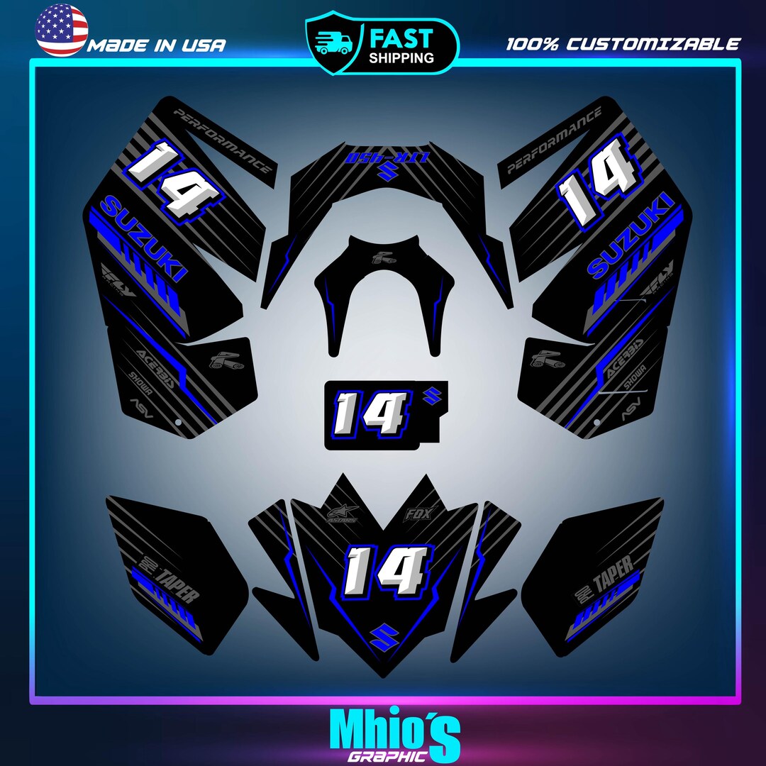 Suzuki LTR 450 ATV Stickers Decals Graphics Kit 2006-2014 | Motocross ...
