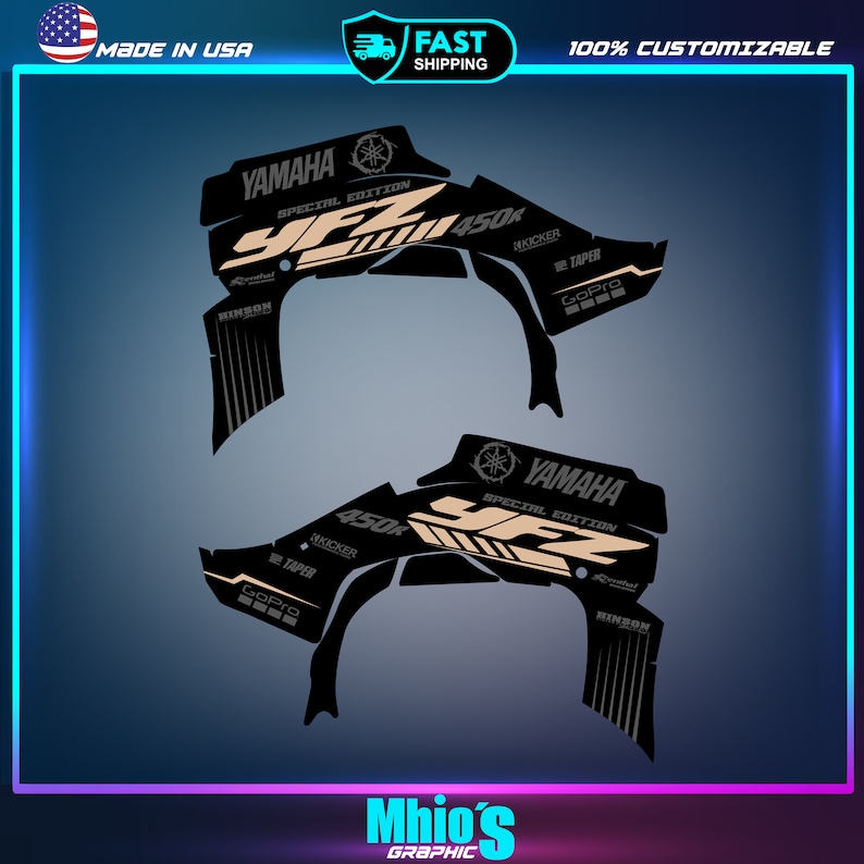 2014 2023 Yamaha YFZ450R Graphics Decal Kit Full Stickers Atv Yfz 450r ...