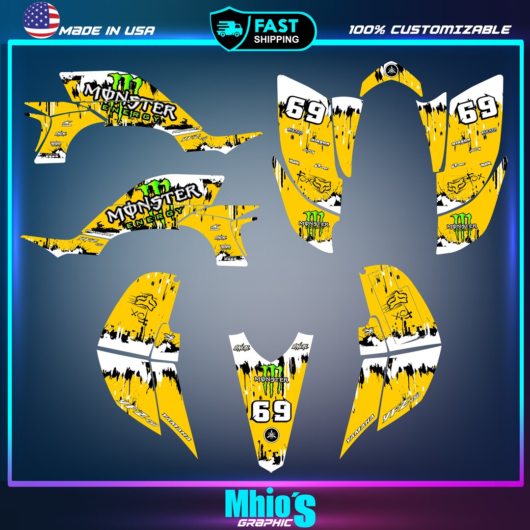 Yamaha YFZ 450 Graphics Kit 2003 2004 2005 2006 2007 2008 Stickers ...