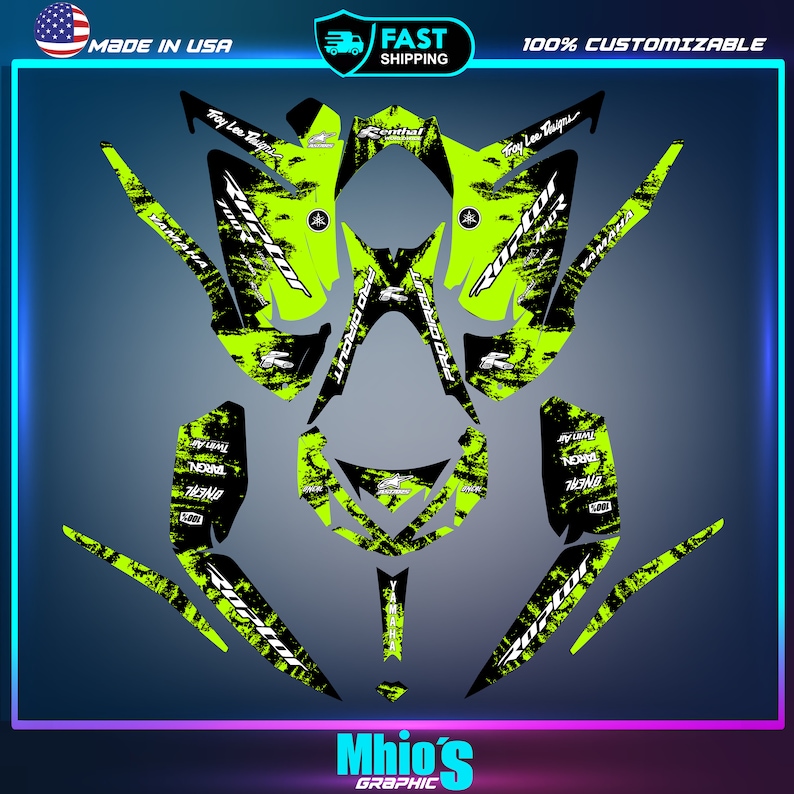 Yamaha Raptor 700 700R Graphics Kit 2013 2017 2022 to 2025 Decals ...